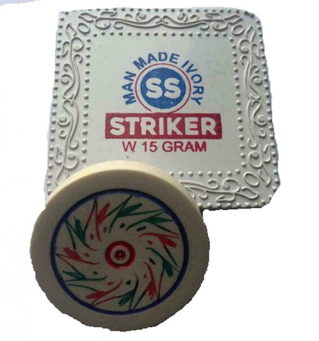 4cm 15g Boxed Man Made Ivory Pro Indian Carrom Board Striker Counter ...