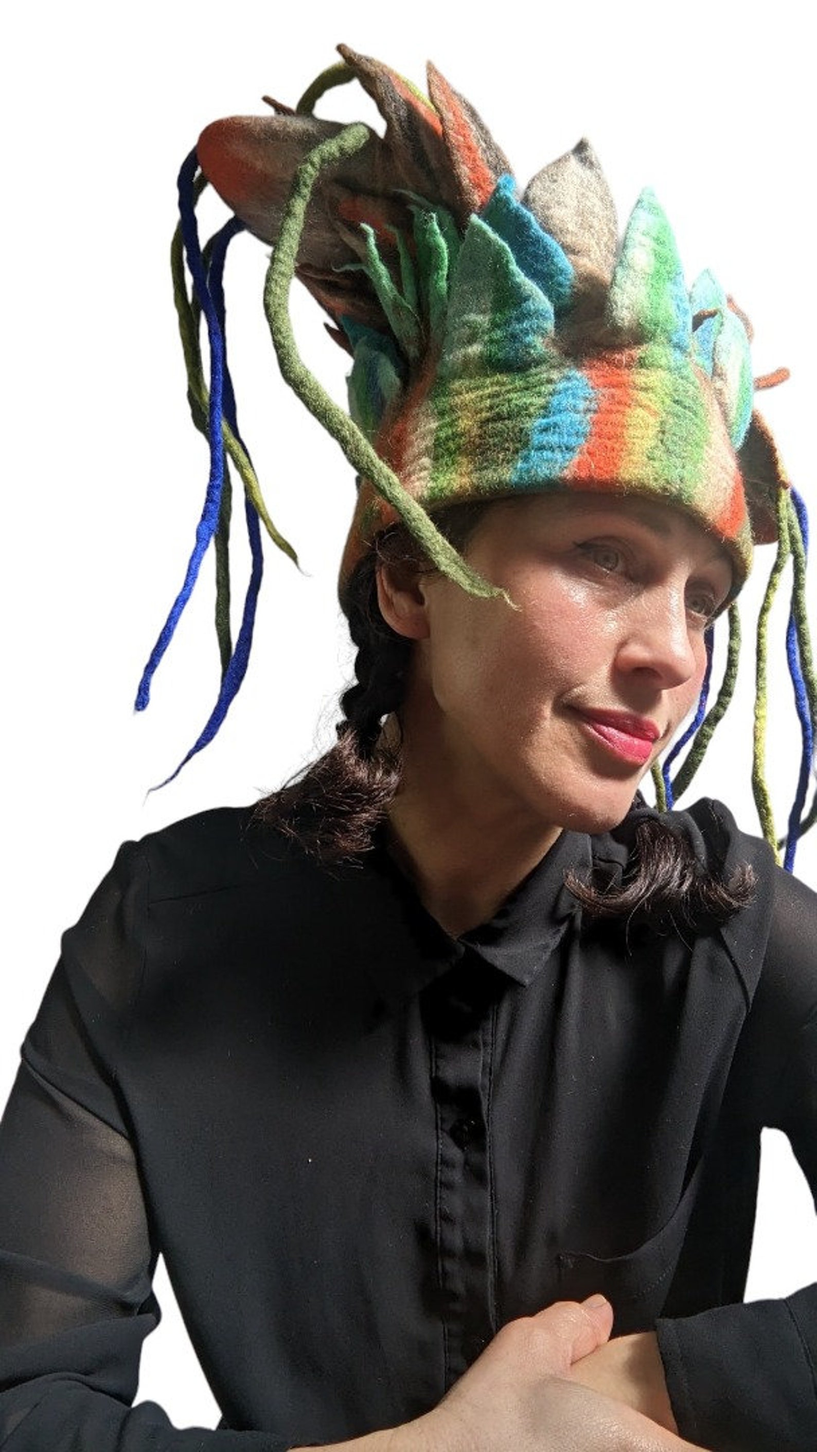 Woodland Bird of Paradise Forest Jester Wizard Hat Festival Crown Crazy ...