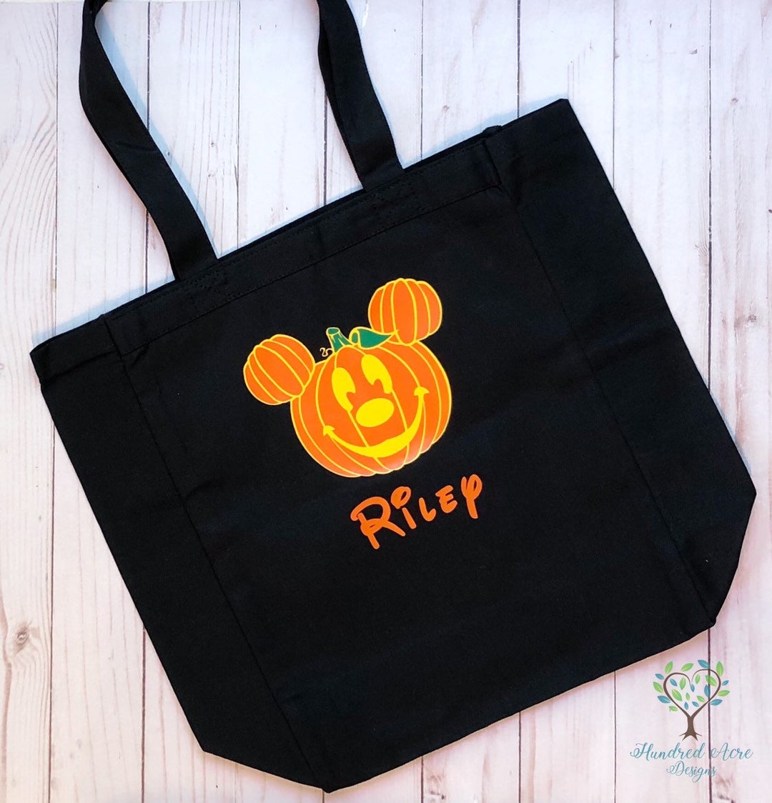 Disney Halloween Tote, Pumpkin Mickey Halloween Bag, Mickey Trick or ...