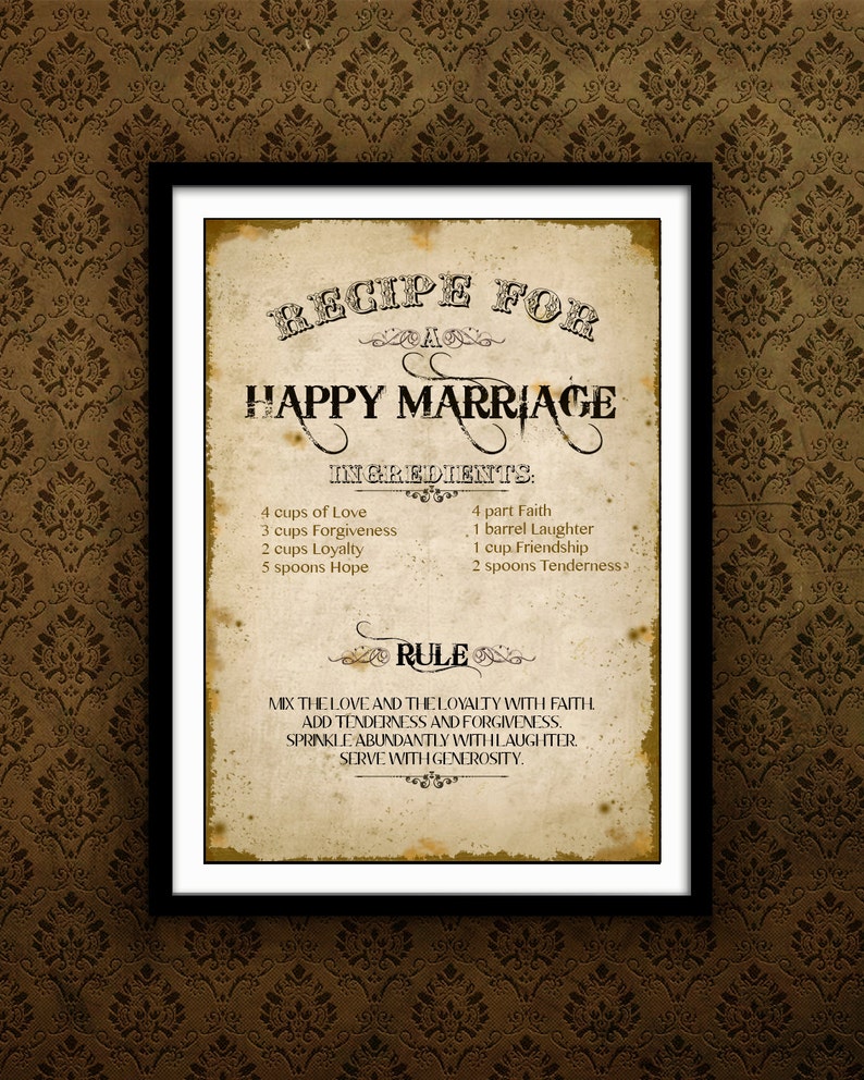Instant Download-marriage Quote-recipe for a Happy Marriage-rustic ...