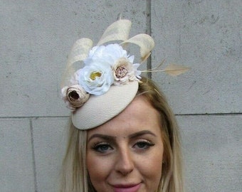 Beige Fascinator Hat | Etsy