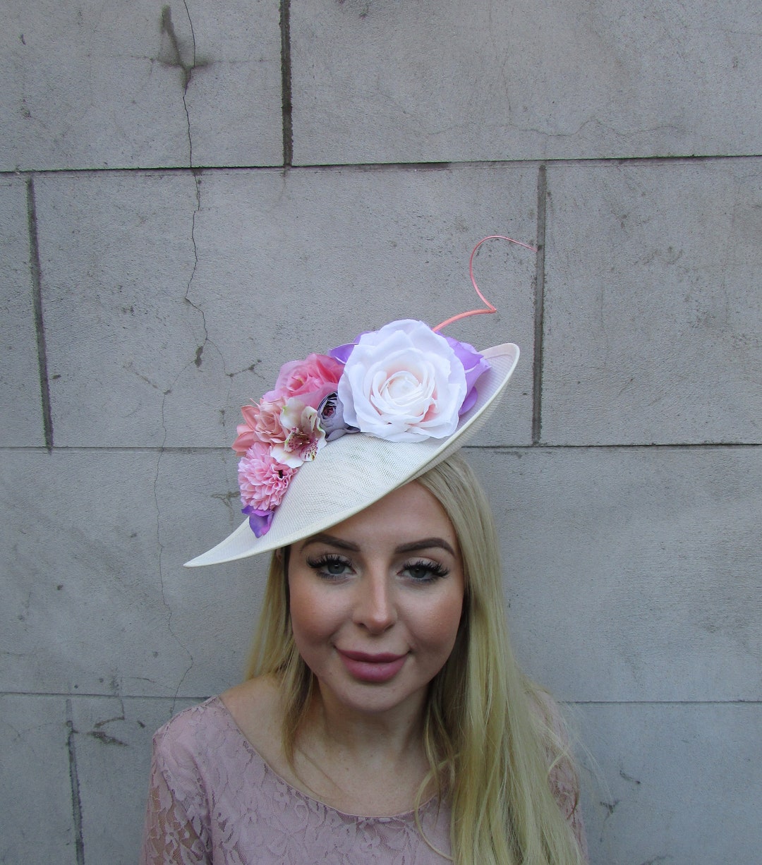 Large Cream Lilac Nude Pink Blush Lavender Purple Rose Flower Etsy Uk