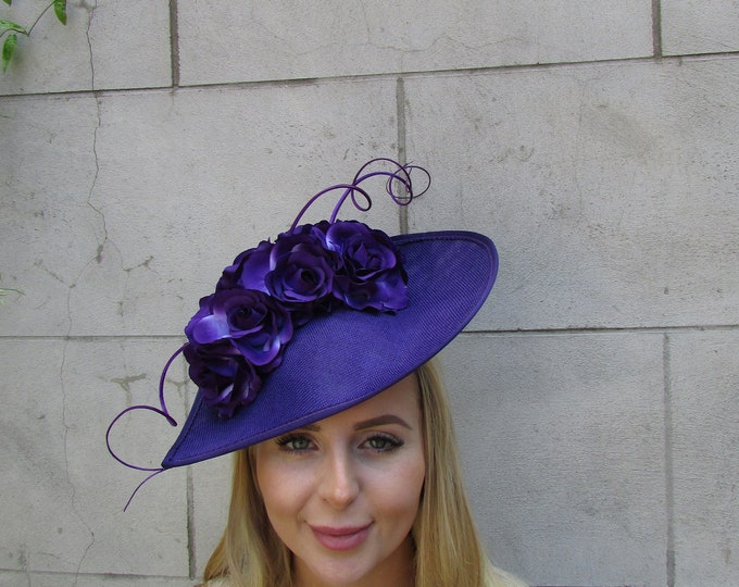 M4002 Purple Hat Kentucky Derby Hat, Church Hat, Wedding Hat, Easter ...
