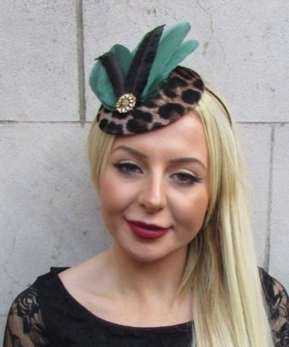 Bottle Dark Green Black Leopard Animal Print Feather Pillbox | Etsy