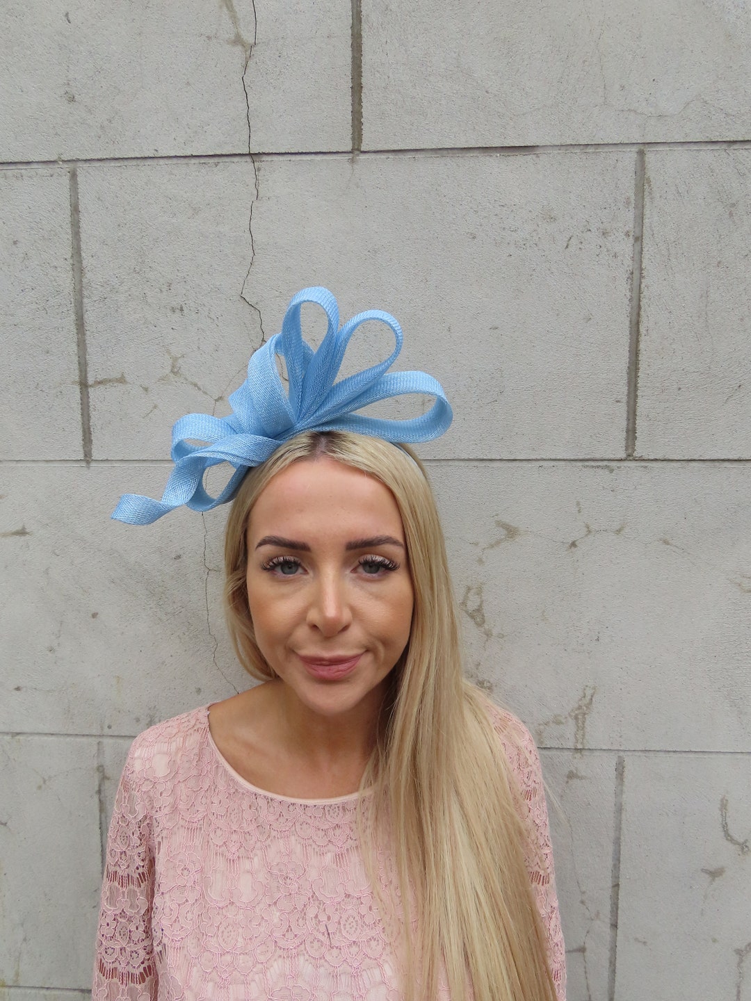 One off Piece - Light Baby Blue Fascinator Headband Headpiece Races ...