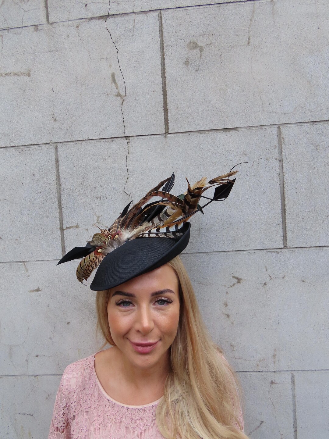 Black & Brown Pheasant Feather Fascinator Hat Disc Saucer Races ...