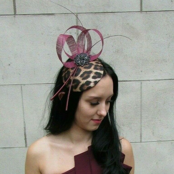 Black & Leopard Print Fascinator - Etsy