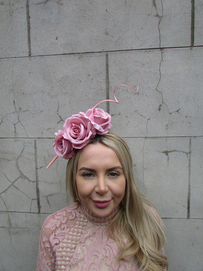 Blush Dusky Pink Rose Flower Fascinator Headband Headpiece - Etsy