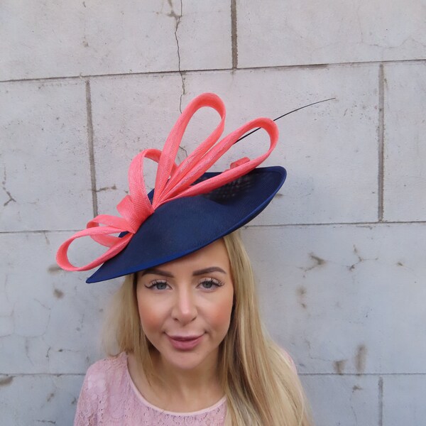 Navy Blue and Coral - Etsy