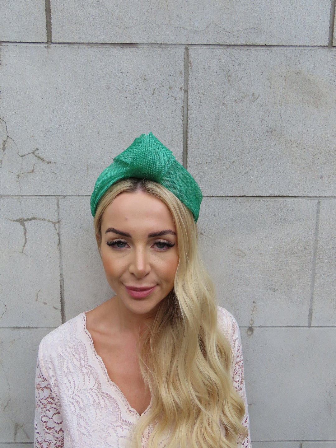 Emerald Green Sinamay Knot Fascinator Headband Turban Headpiece Races ...