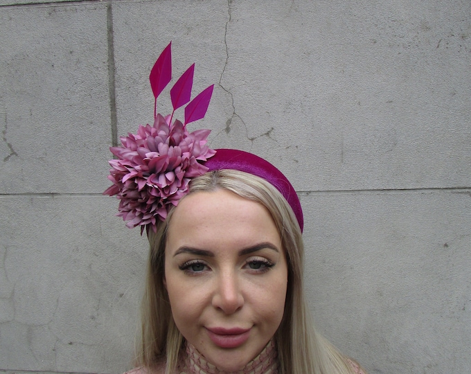 Unique Modern Fuchsia FELT FASCINATOR. BRIDAL Fascinator With Veil ...