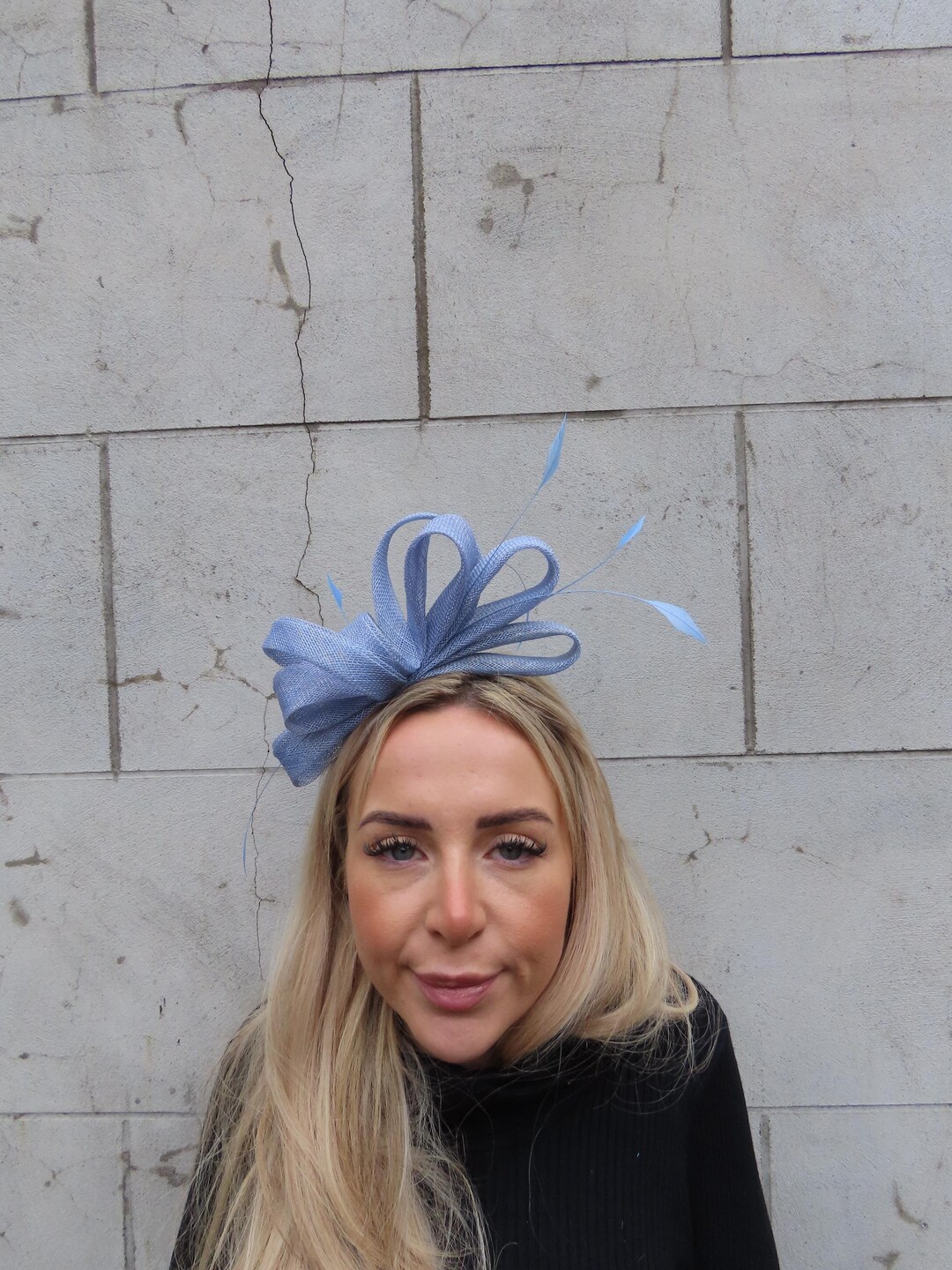 One off Piece - Light Cornflower Blue Periwinkle Feather Fascinator ...