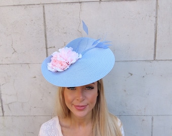 One off Piece Large Electric Royal Blue Pink Yellow Orchid Flower Hat ...