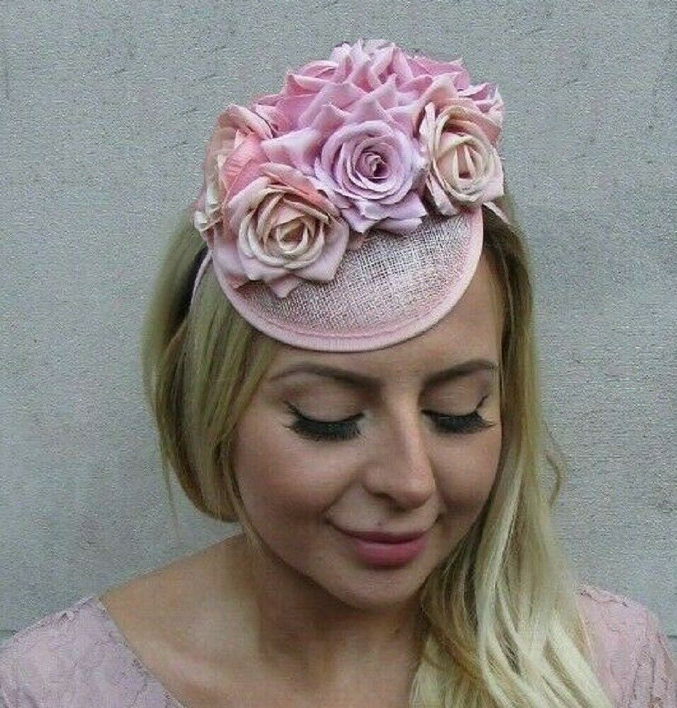 Blush Pink Rose Flower Hair Fascinator Light Pink Wedding - Etsy UK