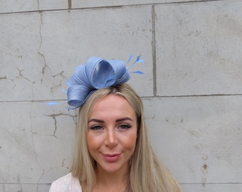 One off Piece - Light Baby Blue Fascinator Headband Headpiece Races ...