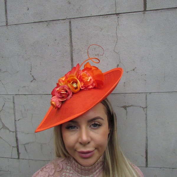 Burnt Orange Floral Hat - Etsy