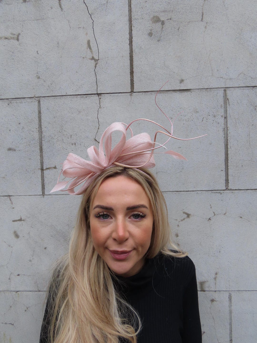 Light Blush Pink Feather Fascinator Headband Headpiece Races Wedding ...