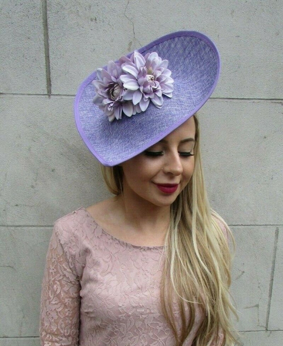 Lilac Lavender Light Purple Flower Large Teardrop Fascinator Hat ...