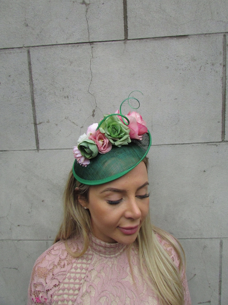 Emerald Green Blush Pink Dusky Pink Olive Green Feather Flower - Etsy