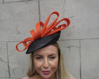 One off Piece - Rust Fascinator Headband Headpiece Races Wedding Guest ...