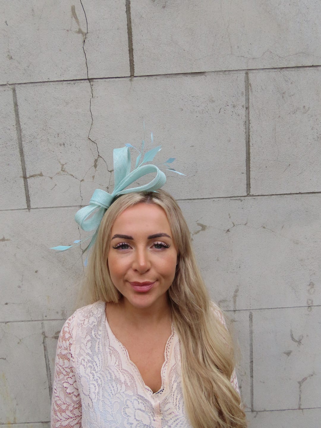 Light Duck Egg Blue Aqua Fascinator Headband Sinamay One off Piece ...