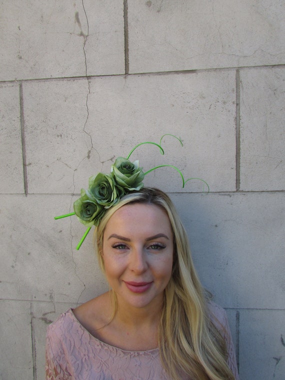 Olive Lime Green Khaki Sage Rose Flower Quill Feather - Etsy