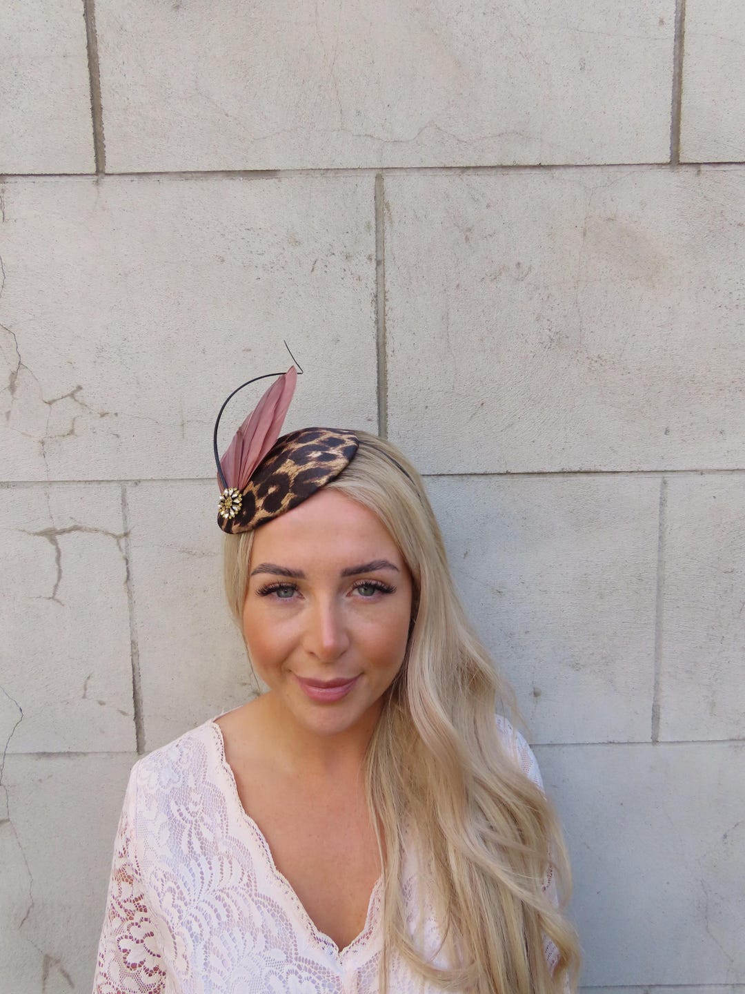 Black Gold & Brown Leopard Print Feather Velvet Pillbox Hat Fascinator ...