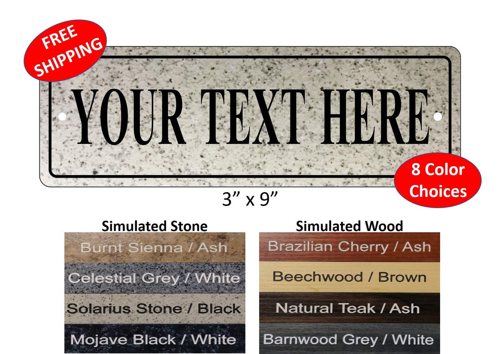 3" X 9" CUSTOM TEXT Gate / Fence Sign - FREE Shipping - Etsy