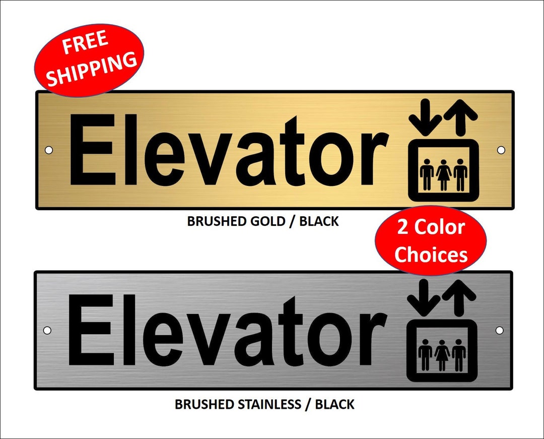 2" X 8" Heavyweight Laser Engraved "elevator" Plastic Door / Wall Sign ...