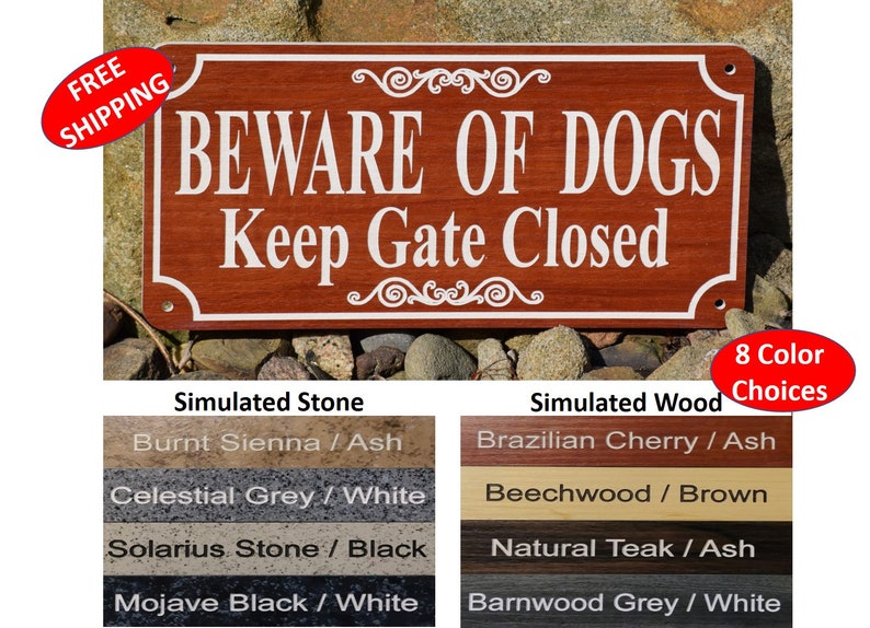 4 X 8 Beware of Dogs Keep Gate Closed Sign | Etsy