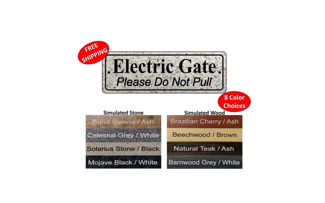 3" X 9" OR 2" X 6" Electric Gate Please Do Not Pull Sign, Fence Sign ...