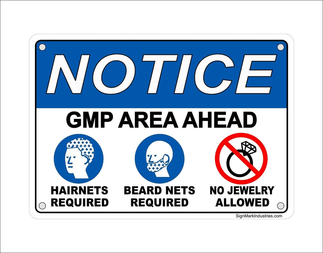 OSHA Notice GMP Area Ahead Aluminum Sign Good - Etsy