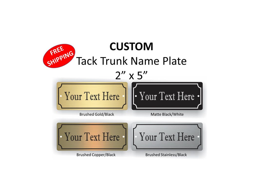 2" X 5" TACK TRUNK Custom Engraved Equestrian Name Plate - Free ...