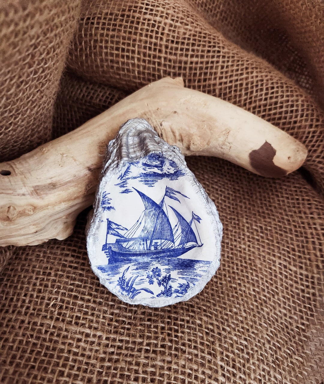 Oyster Shell Jewelry Holder, Desk Accessory, Home Decor, Coastal ...