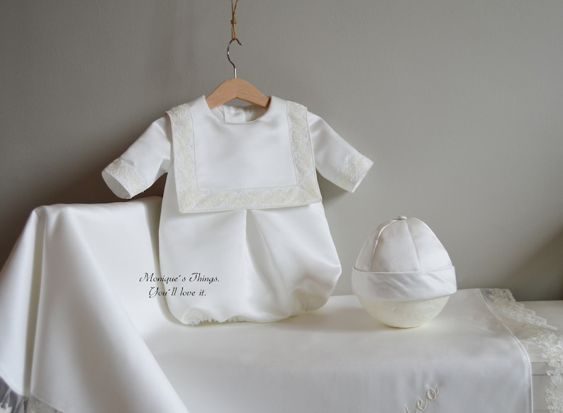 MATEO BAPTISM ROMPER Christening Romper Christian Blessing or Naming ...