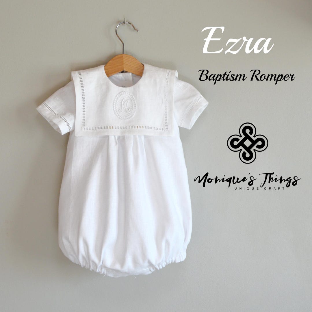 Luxury Romper Gown Model EZRA. Baby Nb to 2 Years. Eco Linen. Custom ...