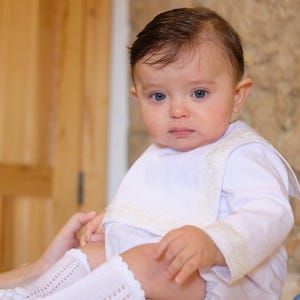 MATEO BAPTISM ROMPER Christening Romper Christian Blessing or Naming ...