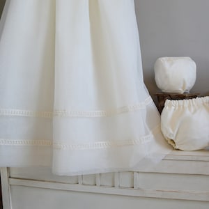 BERK Unisex Organza & Swiss Batiste Christening Long GOWN Baptism Baby ...