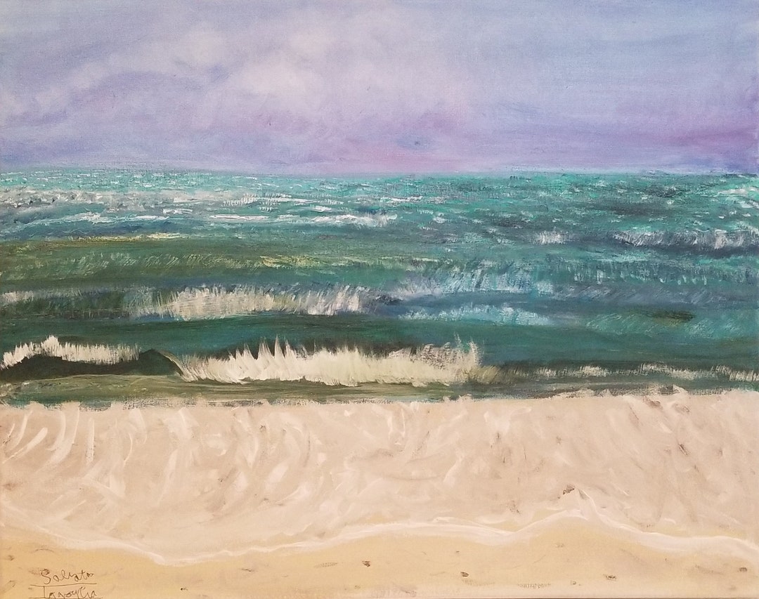 Beach Scene Painting-caribbean Painting-coastal Artwork-coastal ...