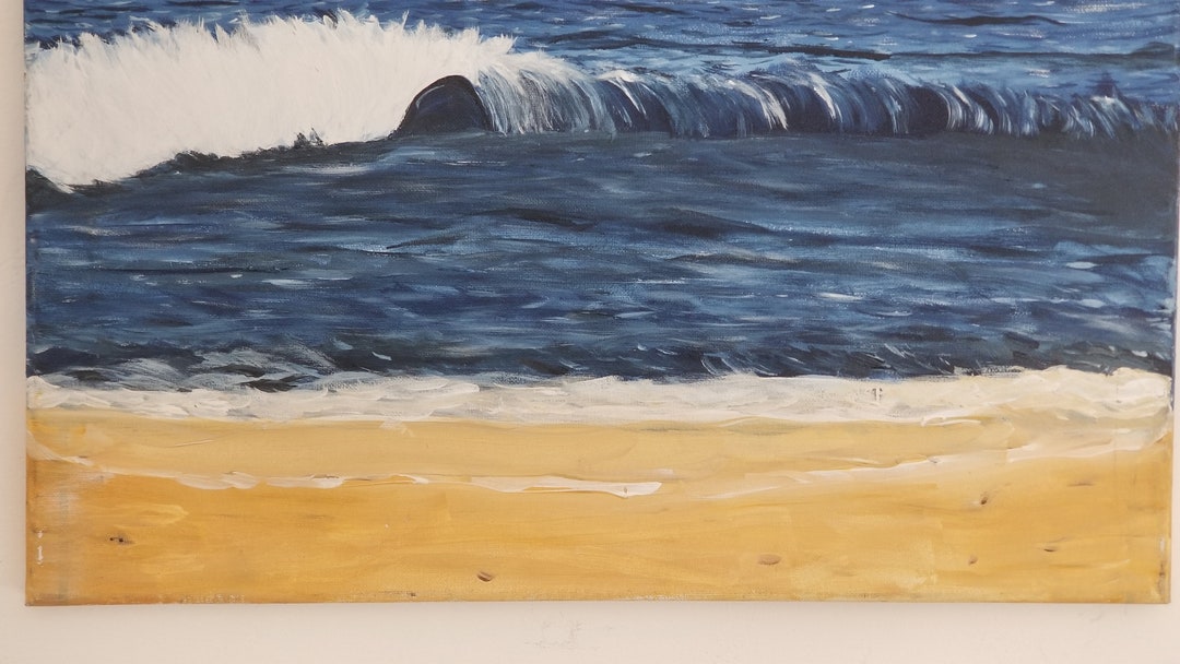 Beach Wave Decor Ready to Hang Ocean Waves Painting Coastal Waves ...