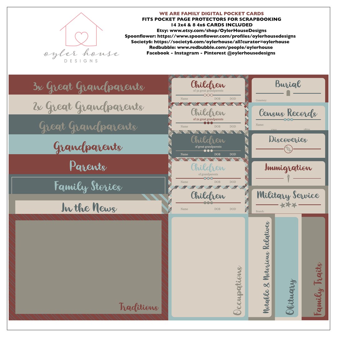 We Are Family | Family Tree | Digital Journal Cards for Project Life ...