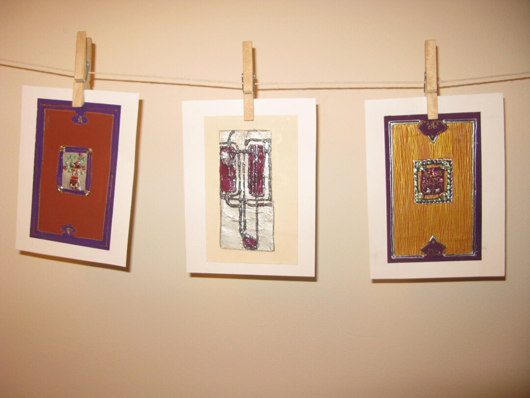 A Set of Three Original Gouache Paintings Inspired by Art - Etsy New ...