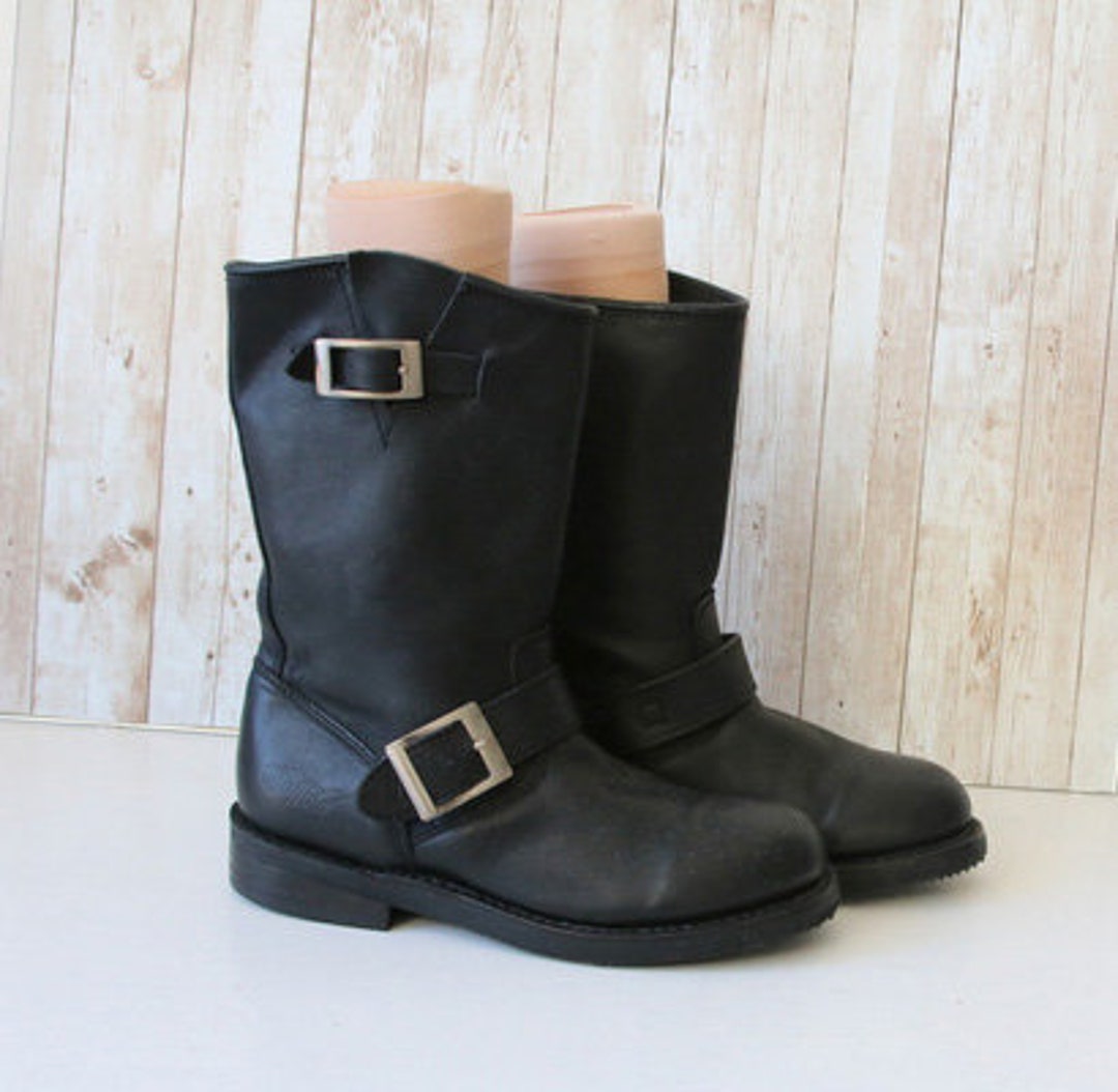 BUFFALO Leather Boots Black Women Boots Size 37/6.5 - Etsy