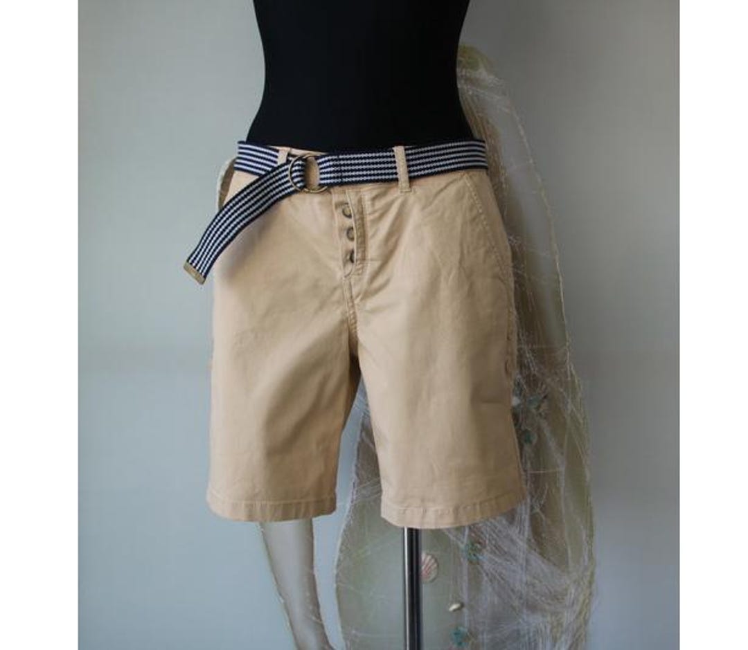 Safari Beige Shorts Women's Shorts With Belt Medium Size - Etsy