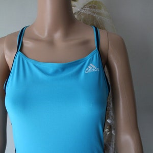 ADIDAS Deep Sky Blue Racer Low Open Back Fitted Sport Pool One Piece ...
