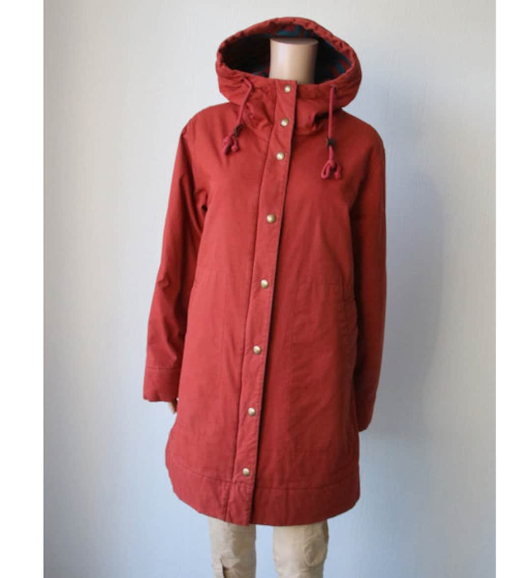 MARIMEKKO Terracotta Coat Women Cotton Jacket Large Size - Etsy