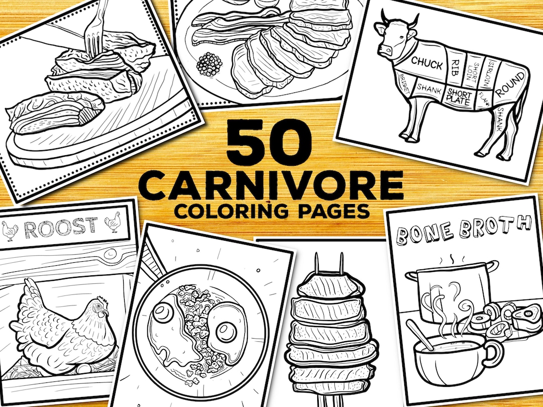 The Carnivore Coloring Book: 50 Animal-based Printable Pages for Kids ...