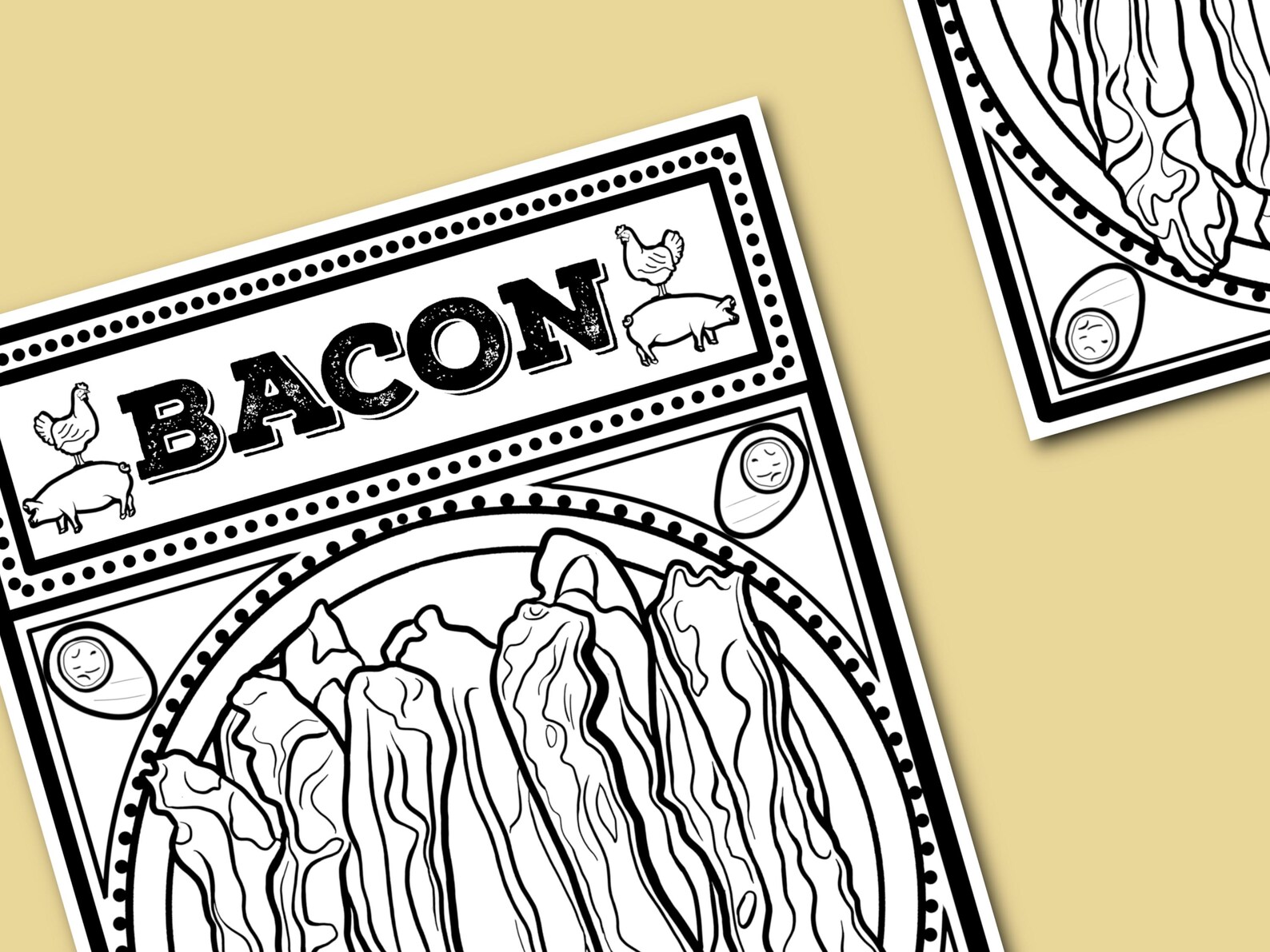 Printable Bacon Poster for Kitchen: Hand-drawn Digital Food Wall Art ...