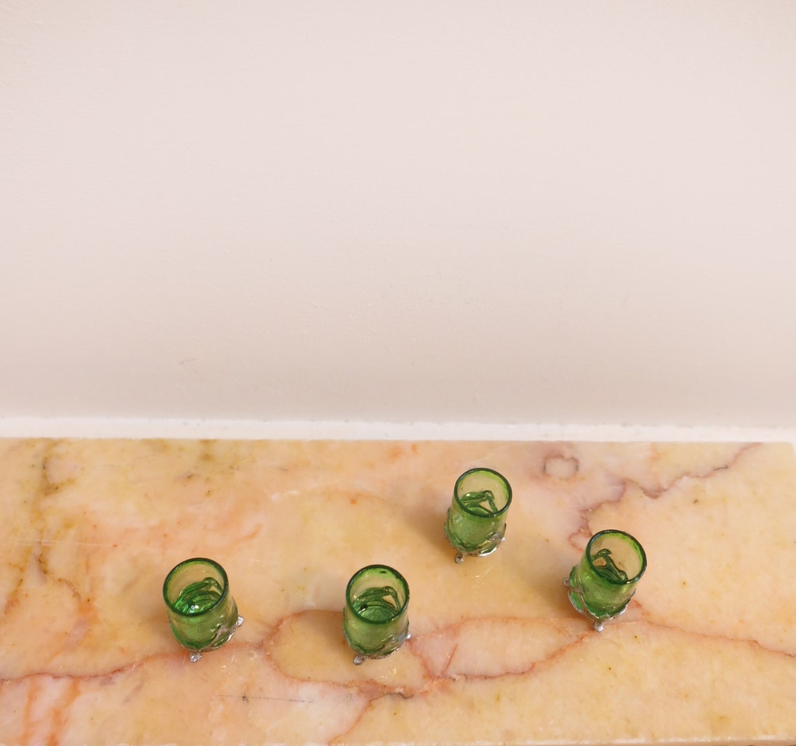 Miniature Absinthe Set Bottle Glass, Set of 4 Units and Bottle - Etsy