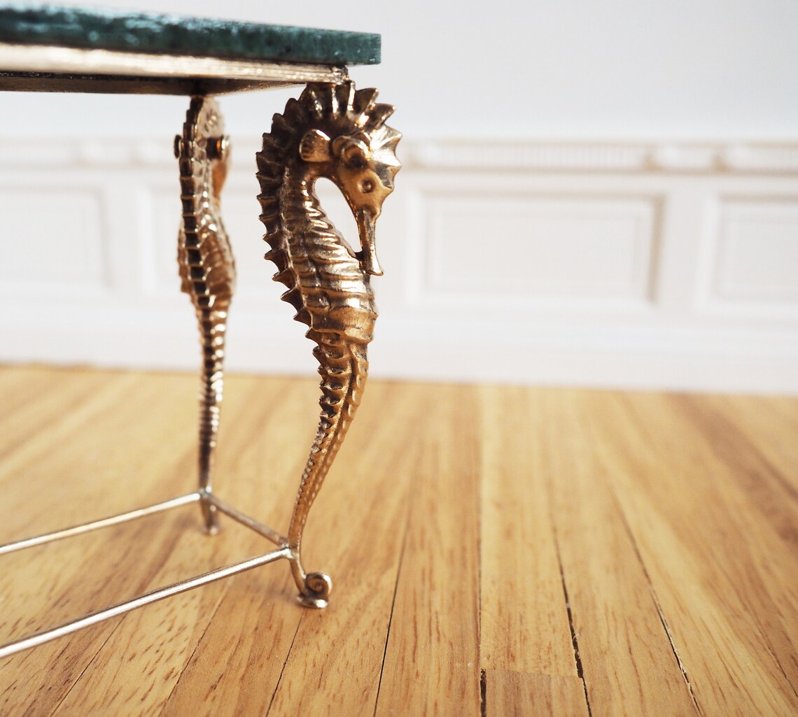 Seahorse Miniature Real Bronze metal Aquarium Table 1920 - Etsy